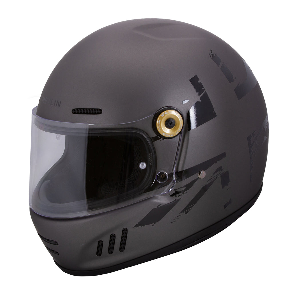 Revival Vintage Full Face Helmet - Union Grey – Merlin Motorcycle Clothing